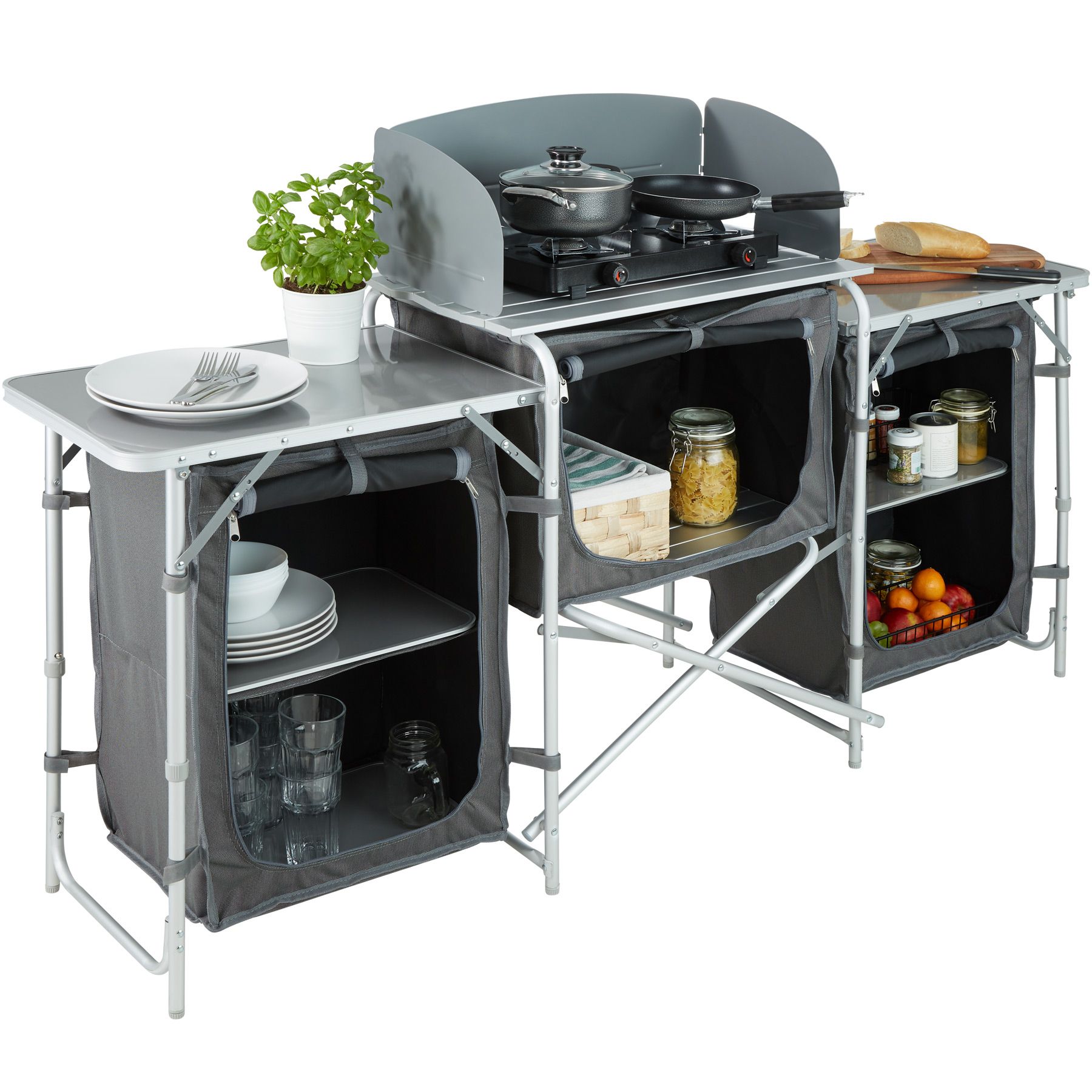 Campingküche Alu Küchenbox Campingschrank Faltschrank faltbar ...