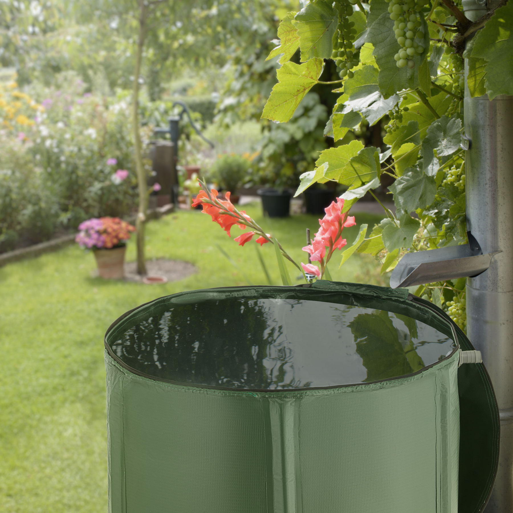 Rainwater Tank Water Butt Container Garden Collector Collapsible ...