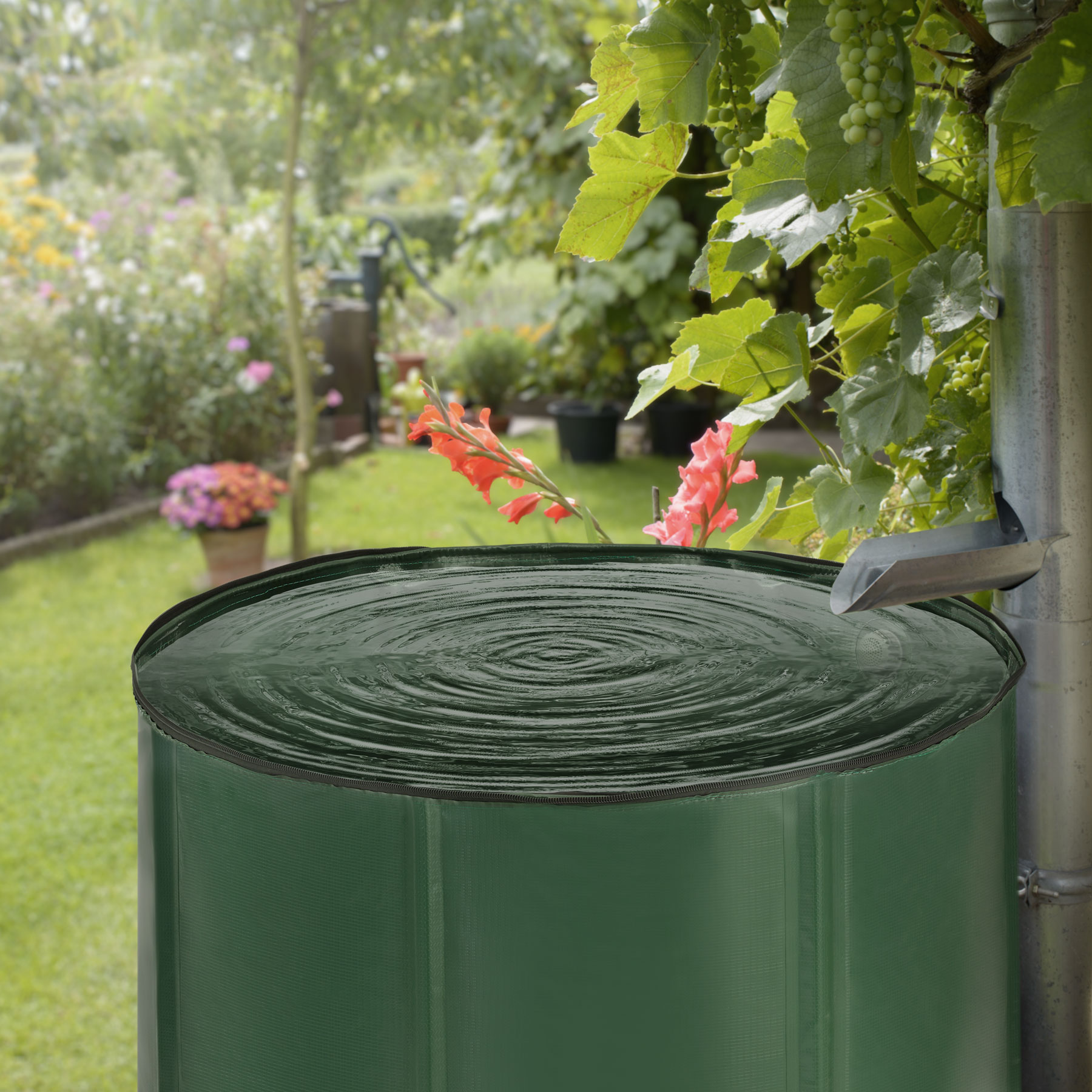 Rainwater Tank Water Butt Container Garden Collector Collapsible ...