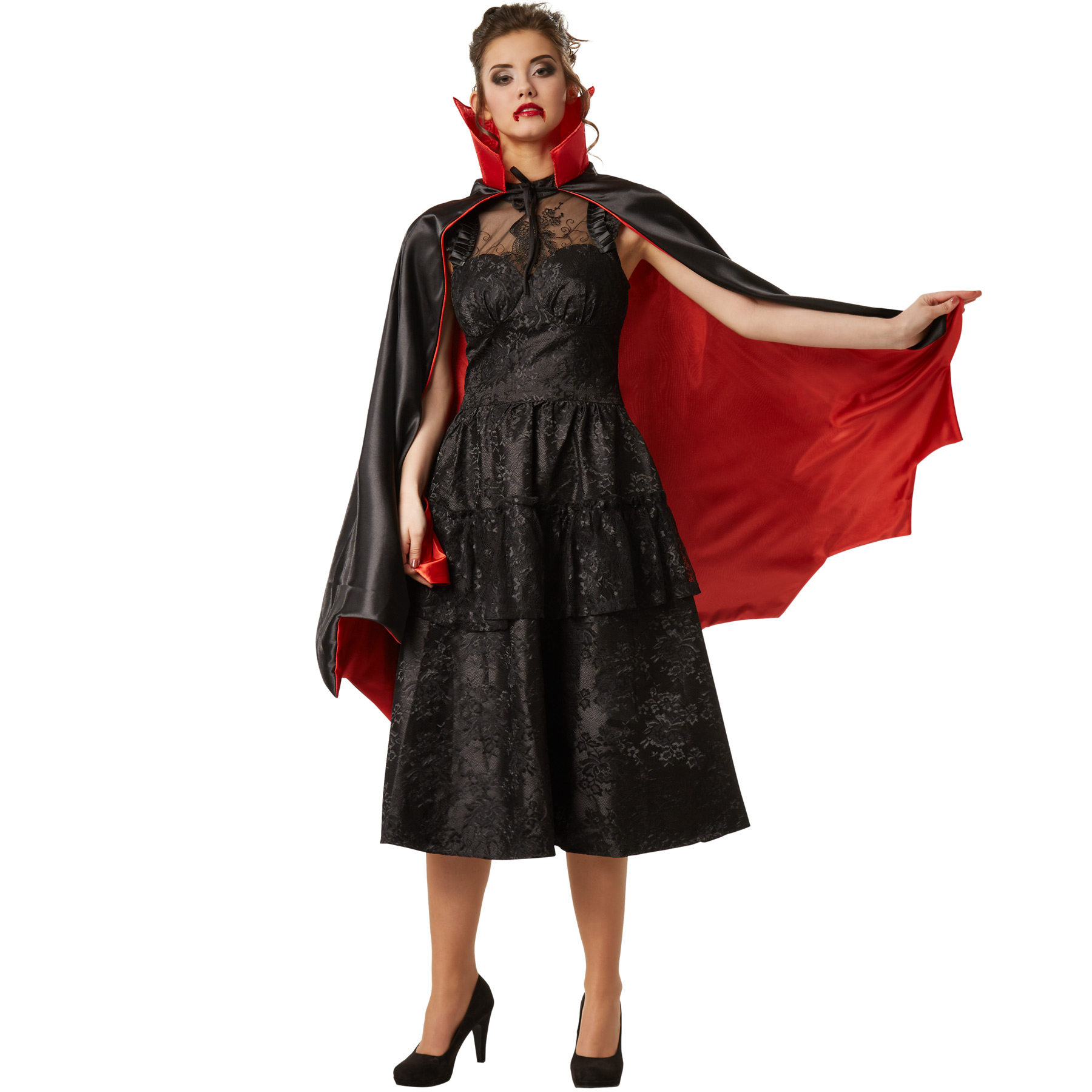 Vampire Bat Cape Dracula Devil Bloodsucker Cloak Halloween Costume ...