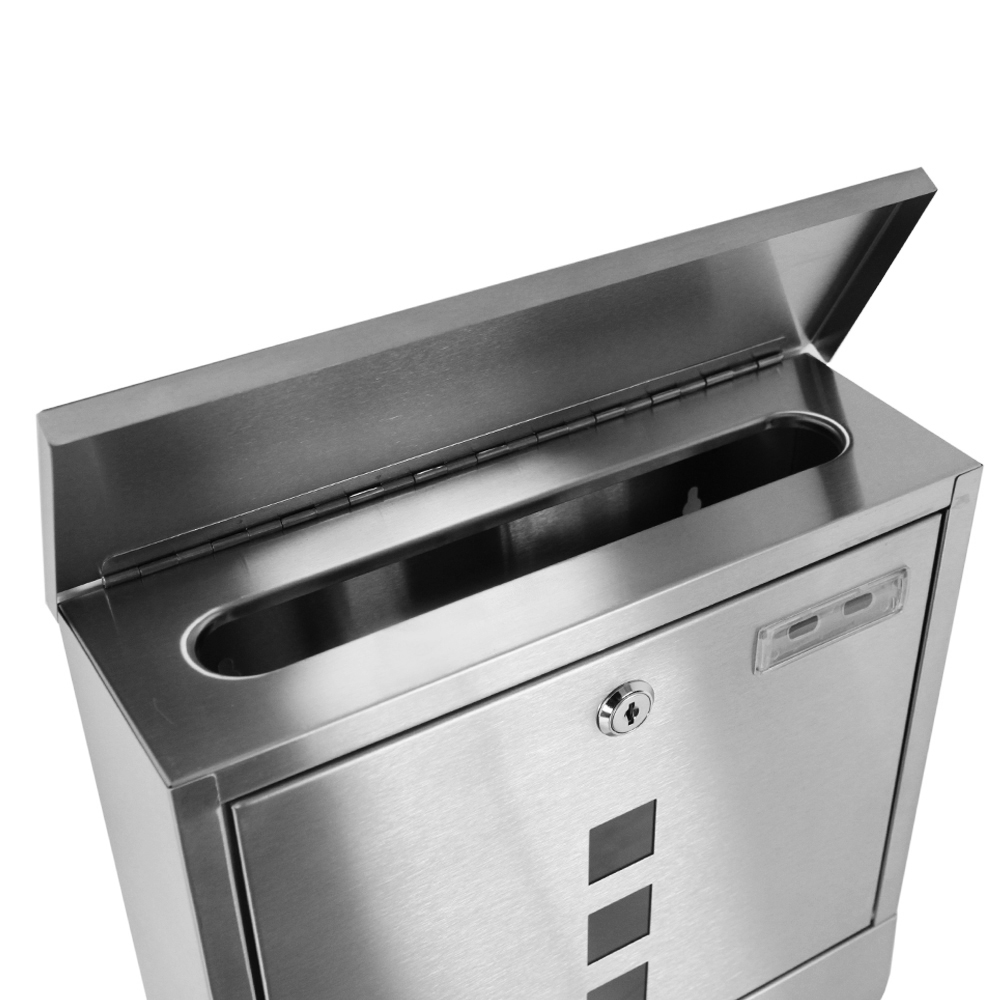 tectake 400612 poštovní schránka s rourou na noviny nerez - stříbrná | Aukro