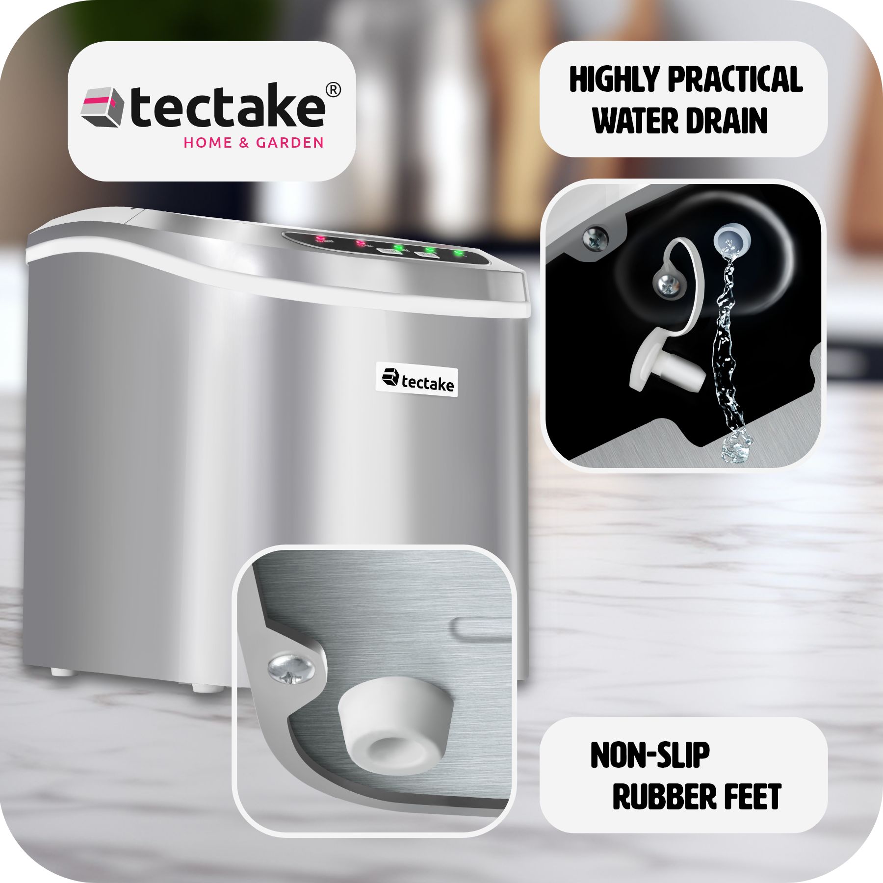 TecTake Deluxe Ice Maker Machine silver - 400474 for sale online | eBay