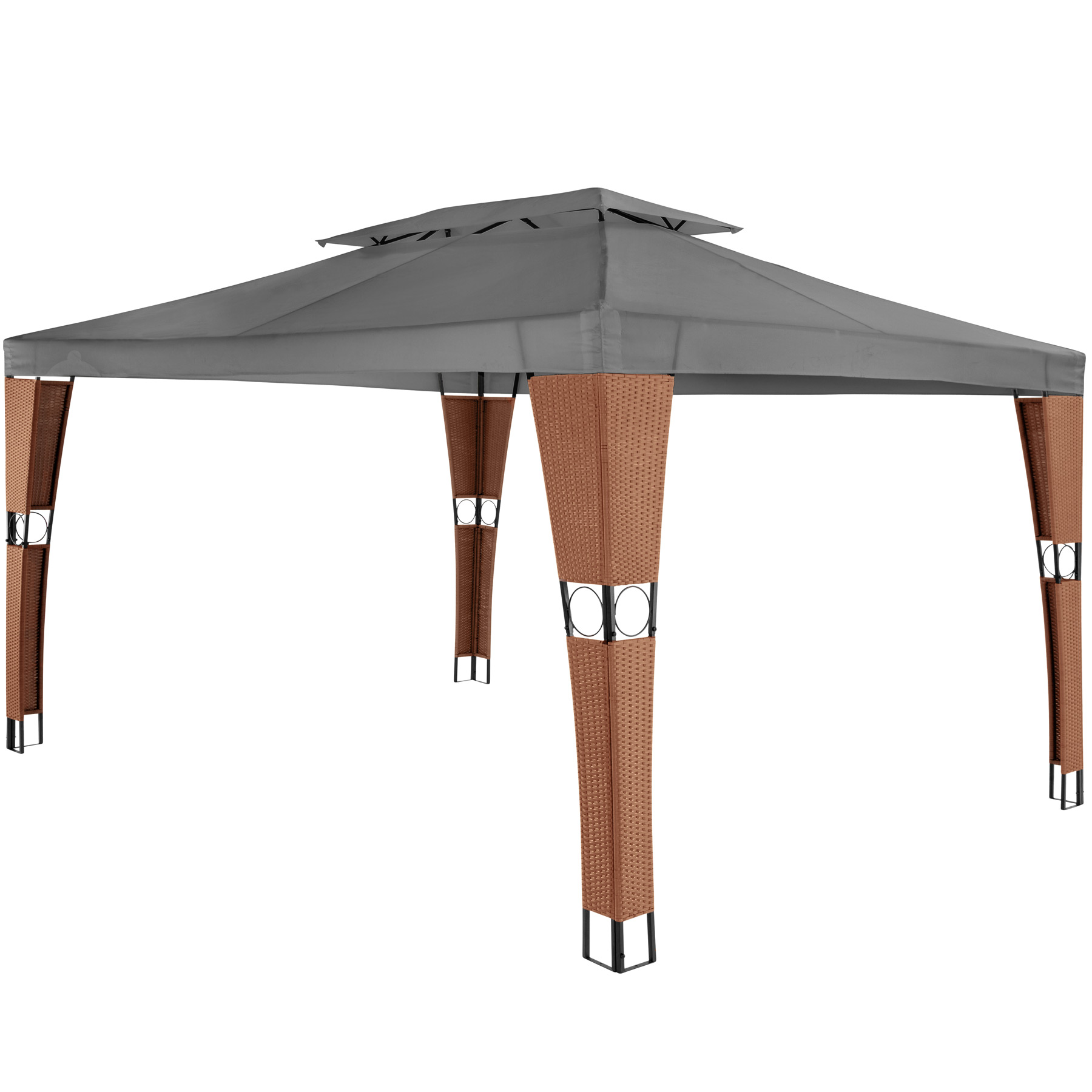 Gazebo 4x3m Poly Rattan Outdoor Garden Pavilion Shelter Shade Steel